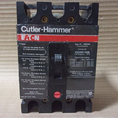 Eaton Cutler Hammer FS FS340150B 3 Pole 150 Amp 480V Circuit
