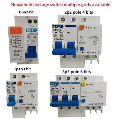 珠江漏电开关32A家用断路器开关2P3P63A空气开关漏电保护Dz47Le1