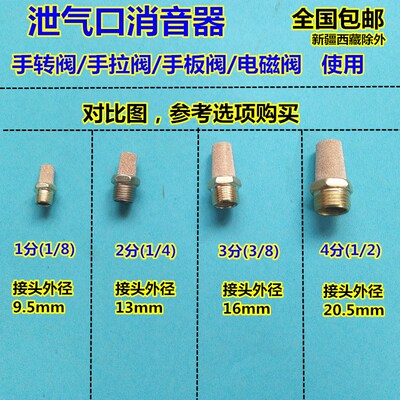 包邮气动元件配件阀门 电磁阀气缸用消音器BSL系列2/3/4分1/4 1/2