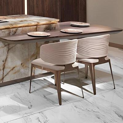 用轻意奢式家餐椅现代简约设计师款艺家术餐EDK桌椅子高端具休闲