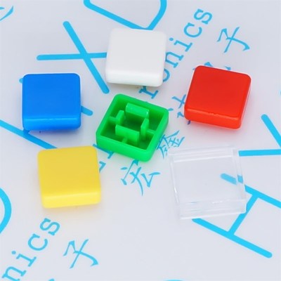 方形 按键帽 A14 方形按键帽 B3F-4055 12*12*7.3 红黄蓝绿白帽子