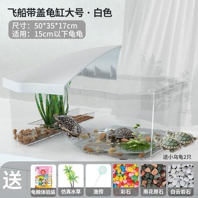 乌龟养殖缸寄居蟹饲养箱螃蟹缸小乌龟的房子透明家用客厅乌龟盒子
