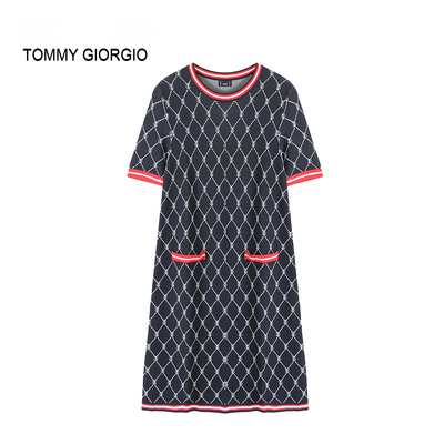 【TommyGiorgio】女式针织连衣裙老花1107