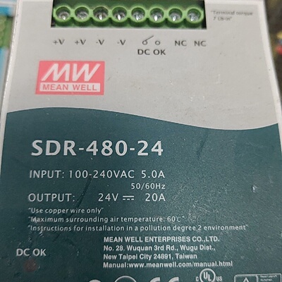 寻“”明纬SDR48024导轨电源输入100240VAC