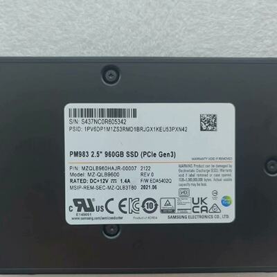 三星PM983 960G 2.5寸U.2 NVMe-询价
