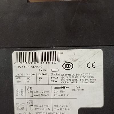 询-马达保护断路器3RV14314DA10182