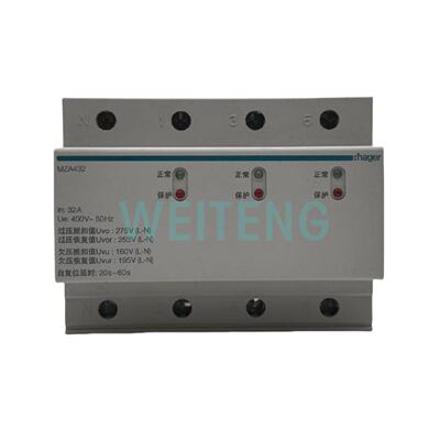 供应HAGER海格 MZA432 自复式过欠压保护器三相四线3PN家用400V