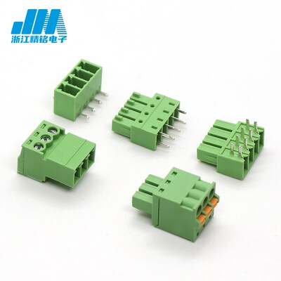 插拔式PCB接线端子JM2EDGA/B-3.81MM 配套直针弯针端子