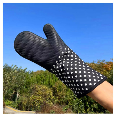 耐高温500度商用微波炉烤箱防烫加长大厚烘培隔热硅胶工业手套