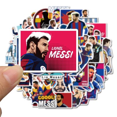 张巴萨梅西阿根廷国家队DI行李箱笔记本电脑涂鸦画防水纸