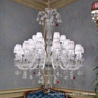 欧式吊灯客厅水晶灯高端复式楼别墅挑空大吊灯婚庆酒店灯餐厅卧室