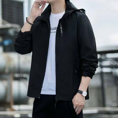 【下单立减50】Z薄款户外连帽防风防水运动外套冲锋衣夹克男NZ205