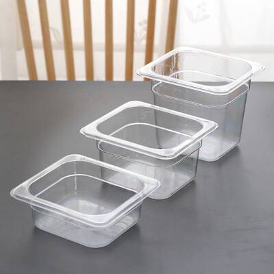 耐热PC份数盒塑料透明亚克力麻辣烫选菜盆展示柜盒子酱菜奶茶