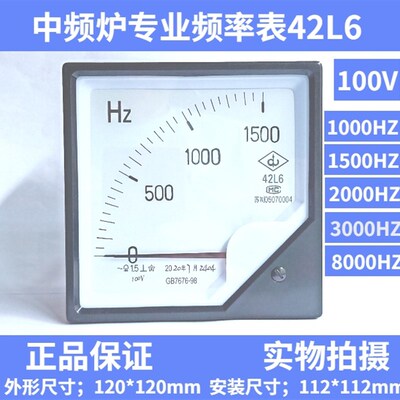 中频炉专用频率表赫兹表42L6-2000 1500 3000 4000 8000HZ/100V