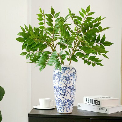 漆木树叶c彷真花客厅餐桌塑料假花装饰花摆件彷生绿植造景道具摆