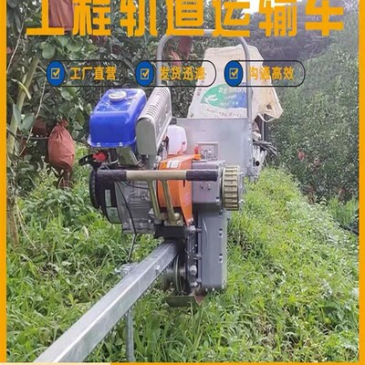 山地果园单轨运输车农用爬山虎运输机单轨道小火车山区轨道运输车
