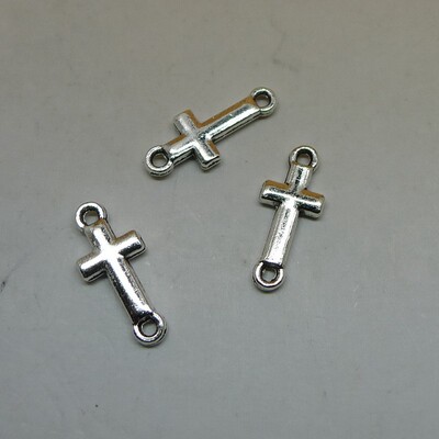 A6425十字架连接件1000克/2500个/包0.4克15x7mm双吊合金饰品配件