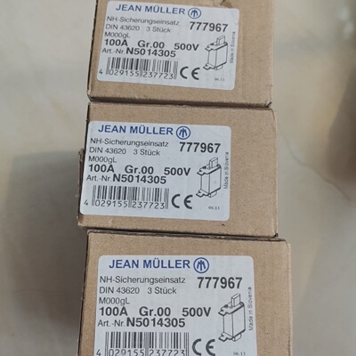 【询价】JEAN MULLER熔断器 NH000GL 100A-GL