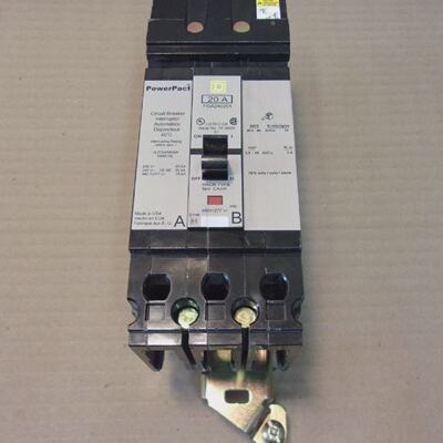 SQUARE D FGA FGA240201 2 POLE 20 AMP 480V ILINE POWERPACT CI