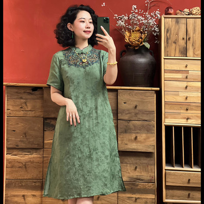 羊在在【花团锦簇】夏季新中式国风改良刺绣女L90040