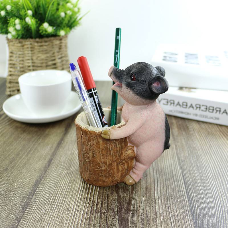 创意动物小猪考拉笔筒笔插工艺品摆件教师节毕业生日礼物礼品奖品