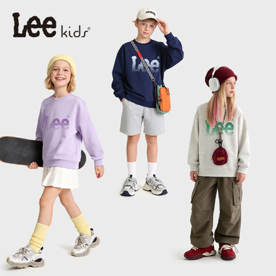 LeeKids童装女童卫衣2026新款女大童紫色套头衫春款儿童休闲衣服