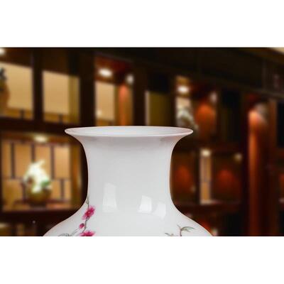 绘名家夏国安xga014德作品 景镇陶瓷器花瓶高档礼品 瓷手粉彩牡丹