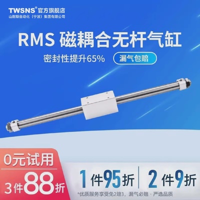 TWSNS台匠山耐斯耦合无杆气缸RMSP缸径40行程50/100/200/500/1000