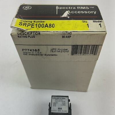 GE SRPE100A80 RATING PLUG 80AMP