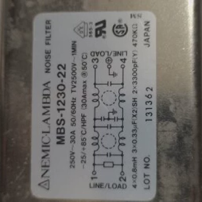 MBS-1230-22NEMIC-LAMBDANOISEFILTER日本兰达滤波器单相30A