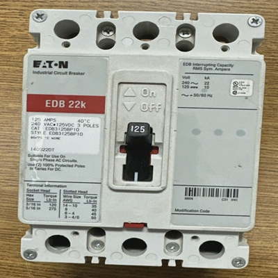 EATONEDB3125BP103P125A240VAC125VDCCIRCUITBREAKER**US