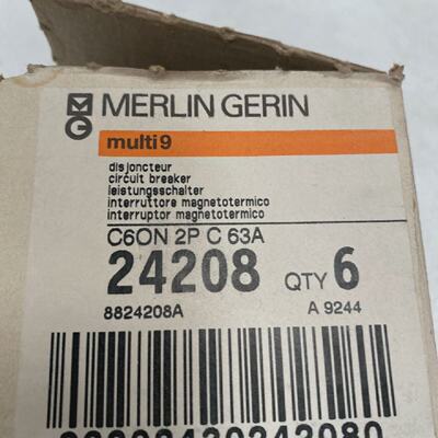 6 PC X Merlin Gerin Schneider Multi 9 24208 C60N 2P C 63A