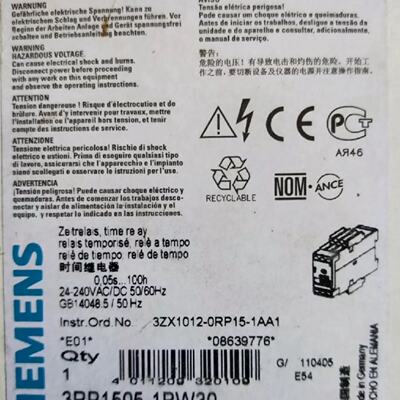 西门子时间继电器3RP15051BW30全新正品包-议价