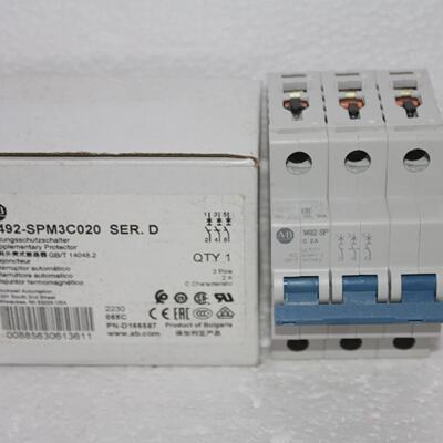 Allen Bradley 1492SPM3C020 SER. D MCB Supplementary Protecto