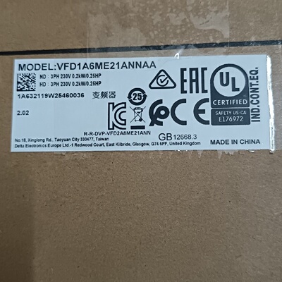 全新台达变频器VFD1A6ME21ANNAA议价