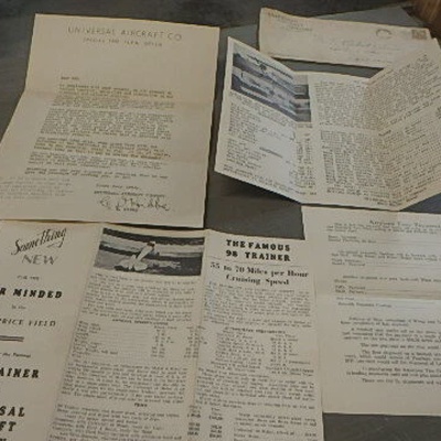 OLD 98 TRAINER AIRPLANE BROCHURE PAMPHLET