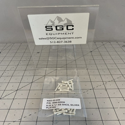 应用材料SSSHCS螺钉,镀银6-32x3/4英寸PN:3690-02050