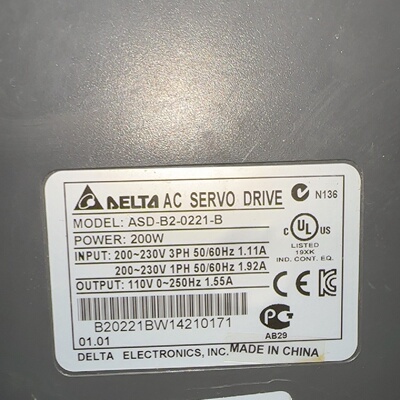 寻台达伺服驱动器电机一套型号ASDB20221B配