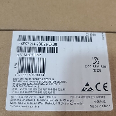 西门子6ES72142BD230XB82020年2月议价