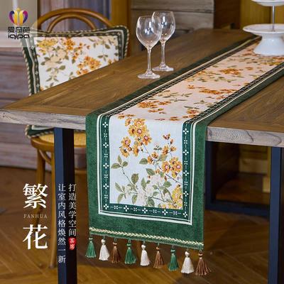 爱寒奇葩 原创梅傲复古桌旗茶席红色餐雪桌茶几级高盖布桌NCDC035