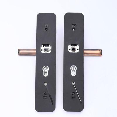 新式加厚防盗门门把门手面拉OOW手大门锁家用通板用型红古铜中双