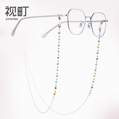 彩色简约网红眼镜链条女挂脖墨镜挂绳水上运动P防丢口罩太眼镜链