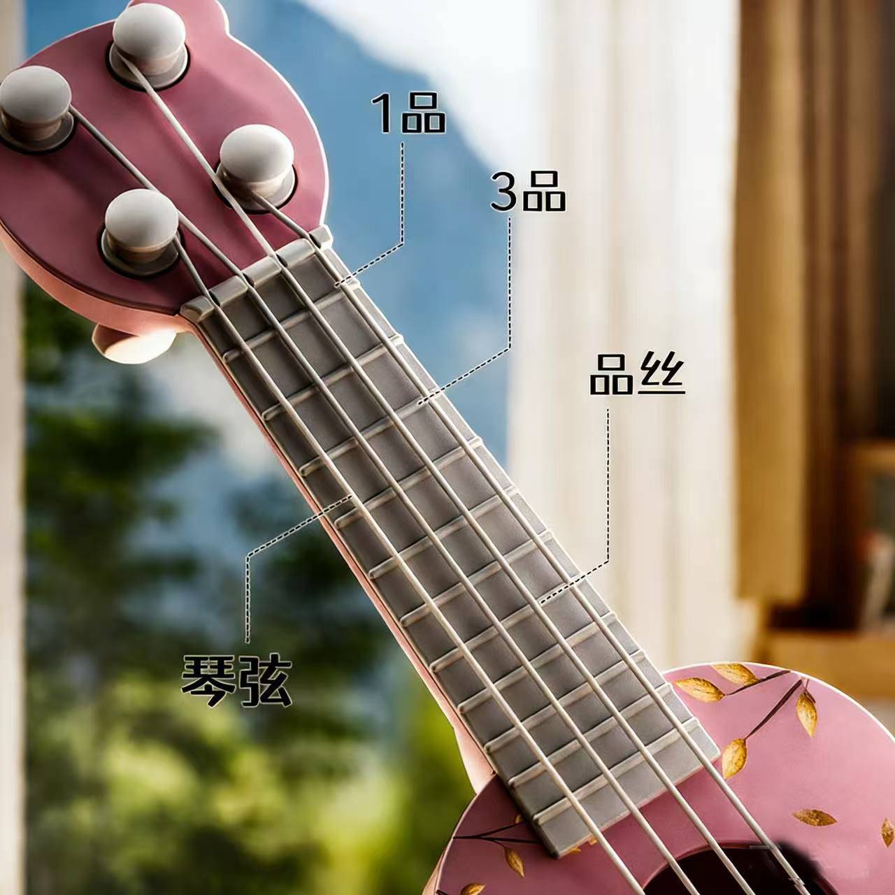 儿童可弹奏尤克里里卡通恐龙吉他玩具乐器跨境早教启蒙音乐玩具