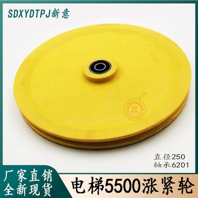 限速器涨紧轮 5500S涨紧轮直径250mm轴承6201适用于 电梯配件