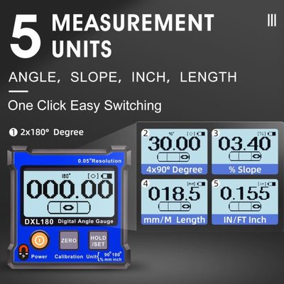 精度数显倾角仪电子角度仪带磁大屏LCD水平仪尺坡度DXL180
