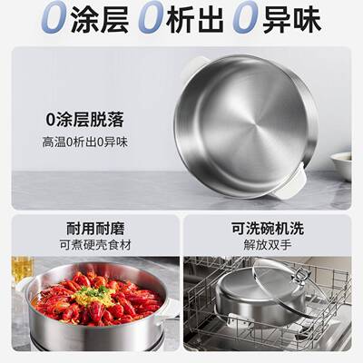 0涂层不锈钢火年锅电家用6升速沸分MD-FTG01体式电多功能煮锅2025
