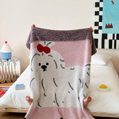 可爱半边绒毛加毯厚冬季小毯盖子沙发毯毛被午睡EJH毯可机洗盖巾