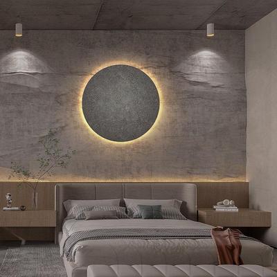 侘寂风圆形壁卧民室床头茶室宿客过厅道前台背景BJB6617墙氛围装
