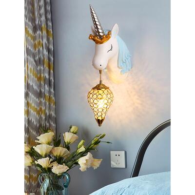 儿童背房床头壁灯室斯堪的纳维亚I49681走sn独角兽创意过道廊卧客
