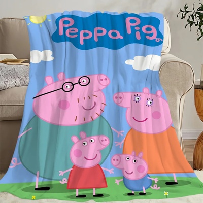Cartoon Cute P-Pep-pa P-Pig Blanket Blanket for Couch Sofa